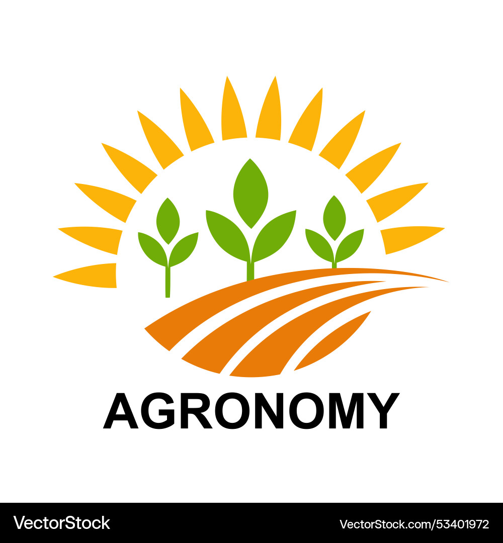 Agronomy logo icon agriculture design Royalty Free Vector