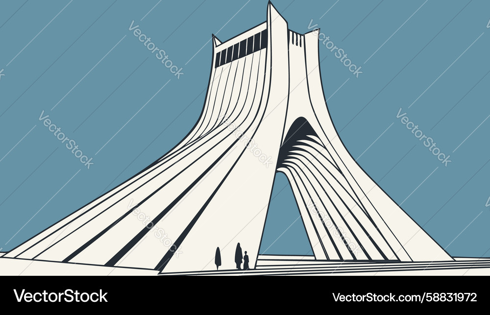 Azadi Tower - Tehran Landmark – Royalty-Free Vector | VectorStock