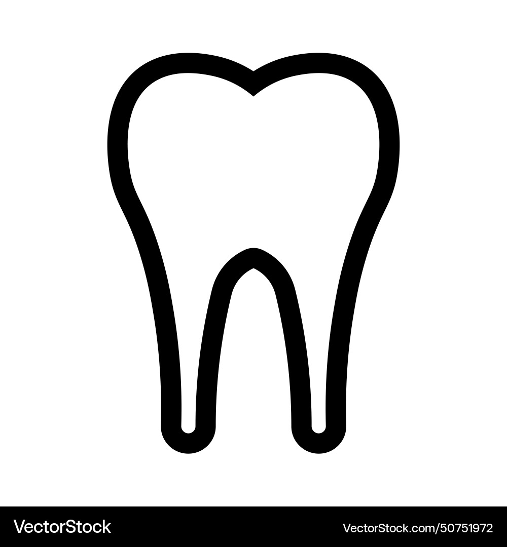 Black tooth icon on white background Royalty Free Vector