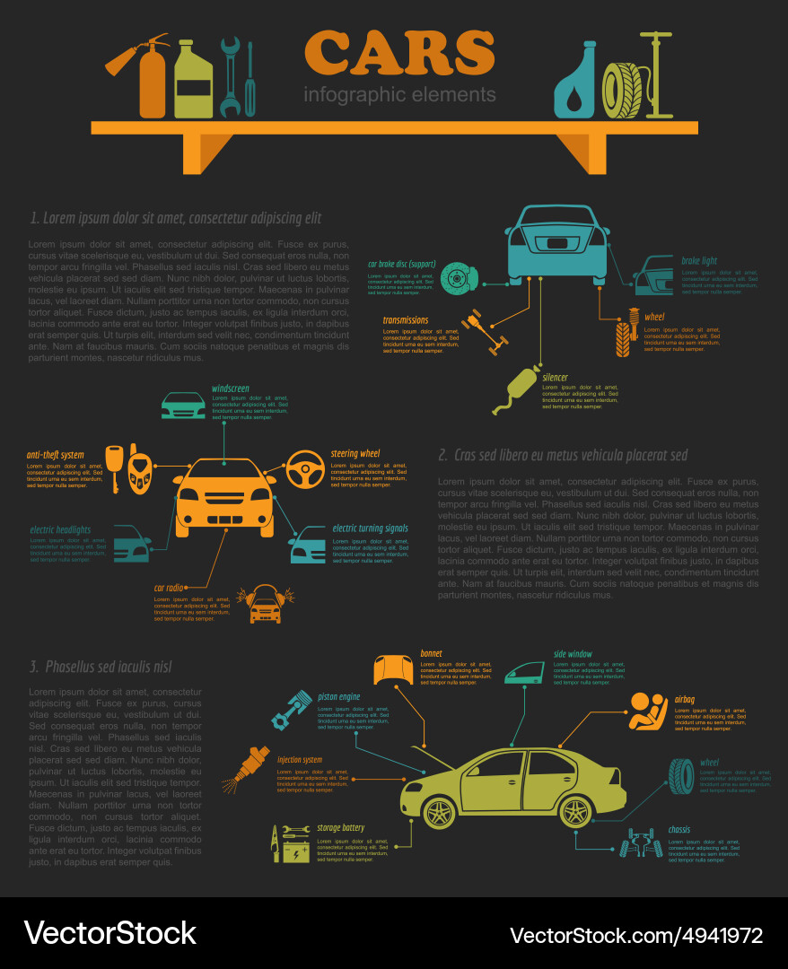 Car service repair infographics Royalty Free Vector Image