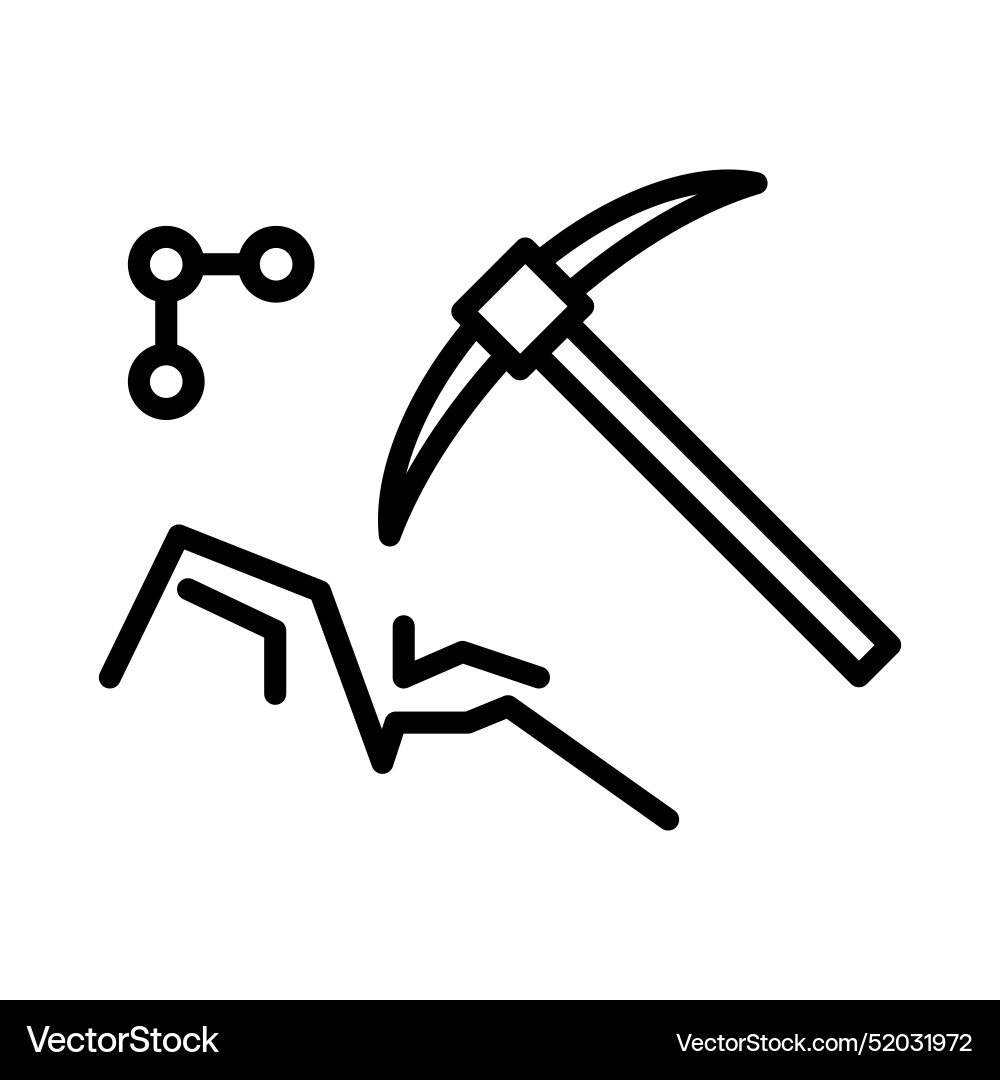 Data mining icon linear logo mark in black Vector Image