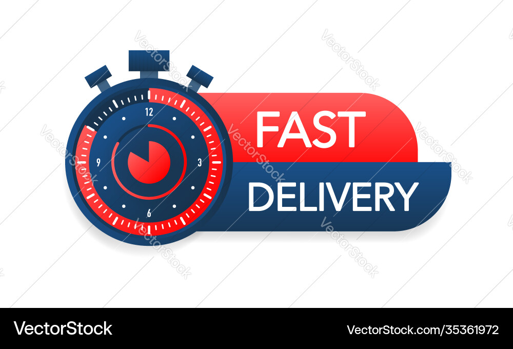 Express delivery service badge fast time Vector Image