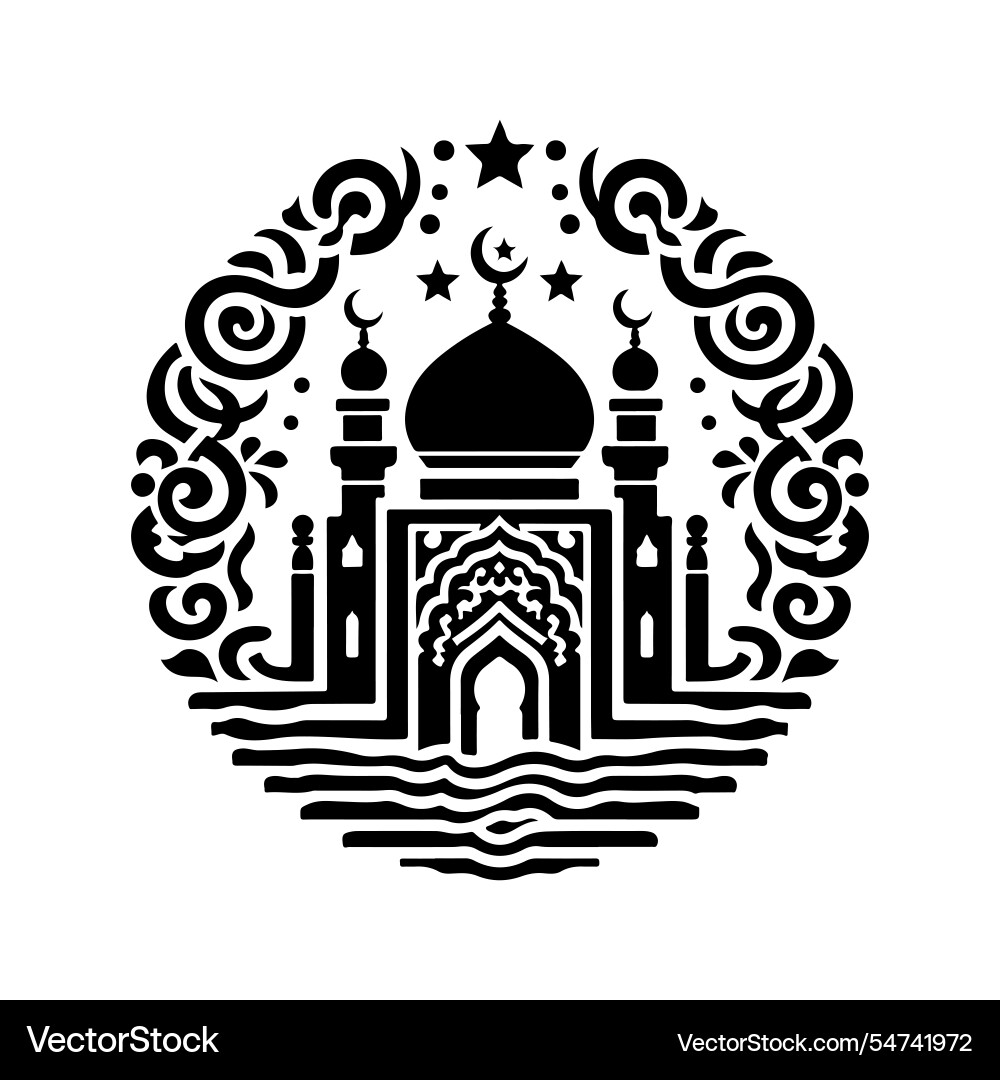 Islamic Minaret Silhouette Royalty Free Vector Image