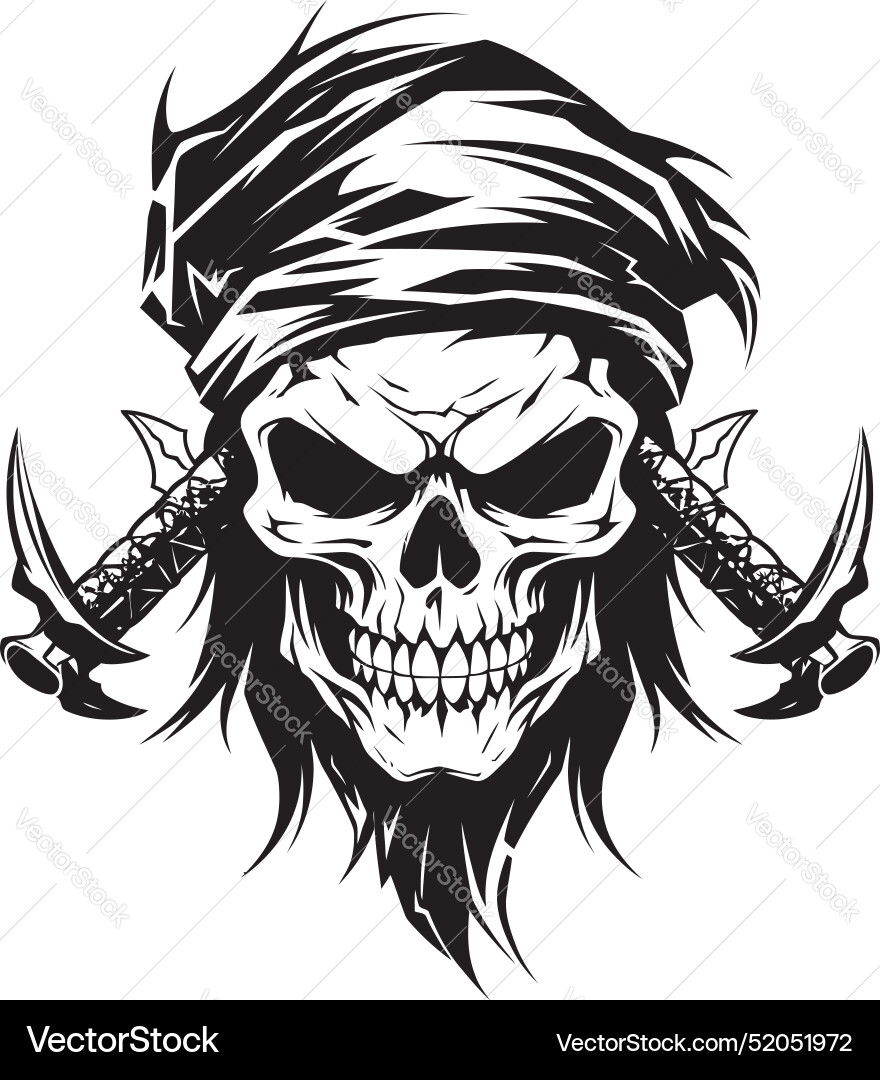 Jolly rogers legacy skull and dagger insignia Vector Image