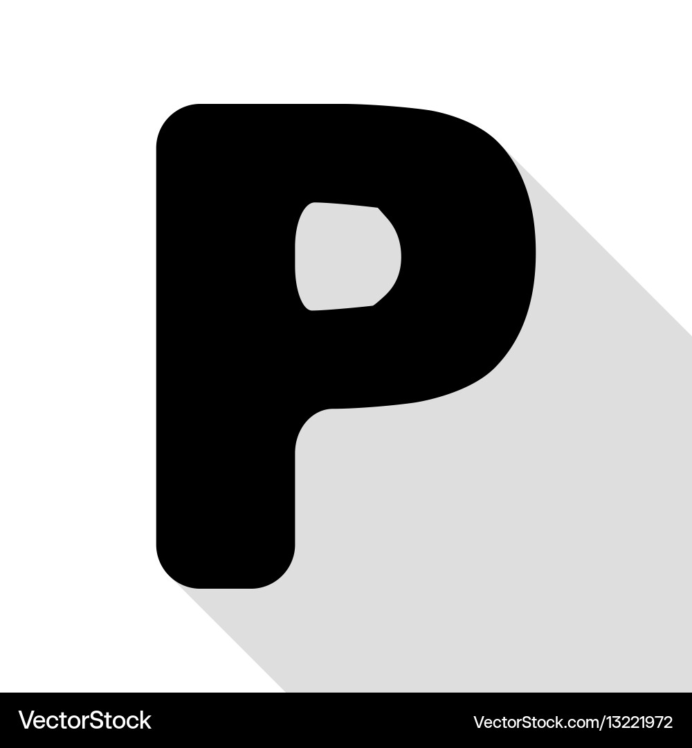 Letter p sign design template element black icon Vector Image