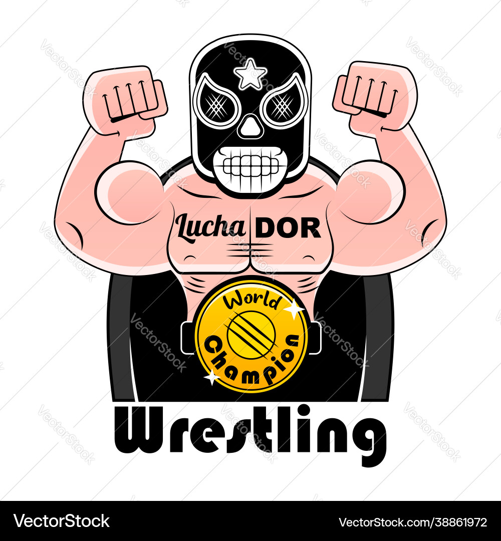 Mexican wrestler battle acrobat fighter lucha Vector Image