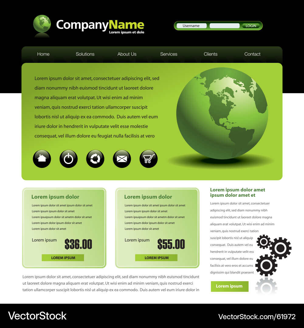 Modern Website Template Royalty Free Vector Image