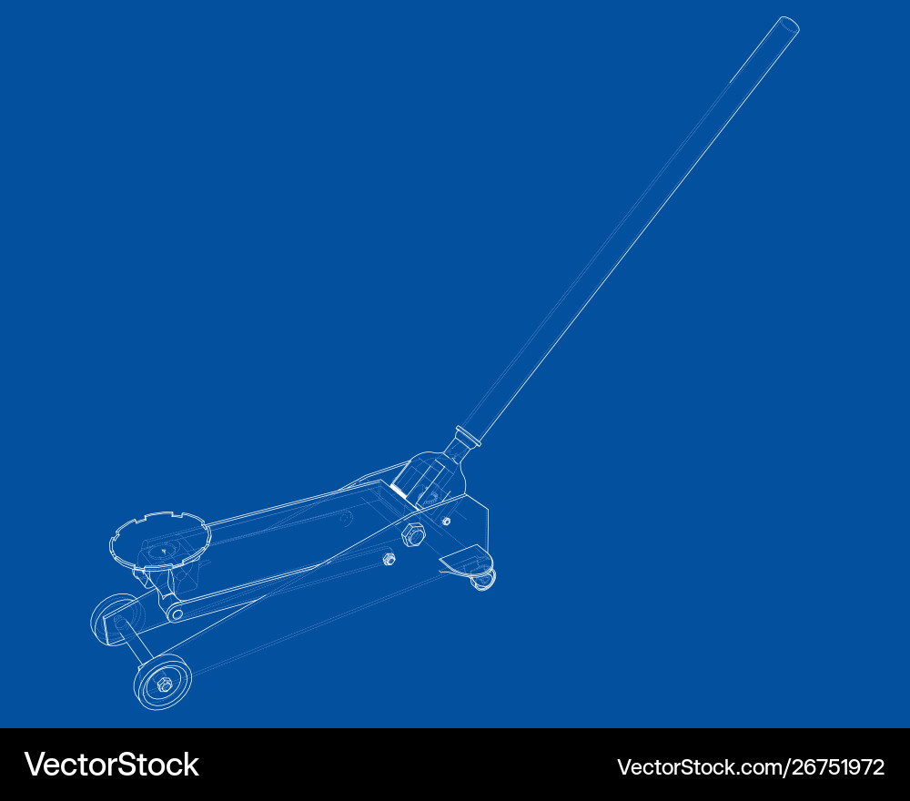 Outline floor car jack Royalty Free Vector Image