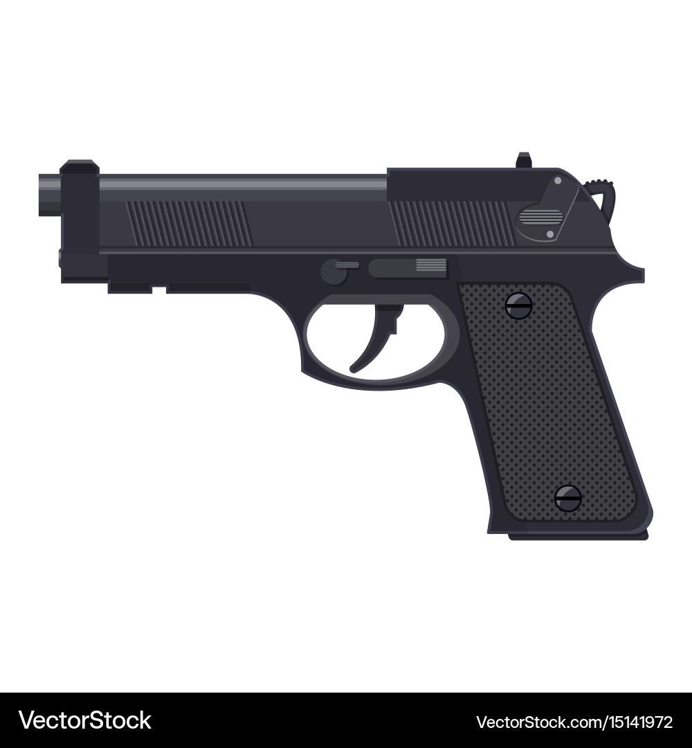 Pistol gun automatic modern handgun Royalty Free Vector