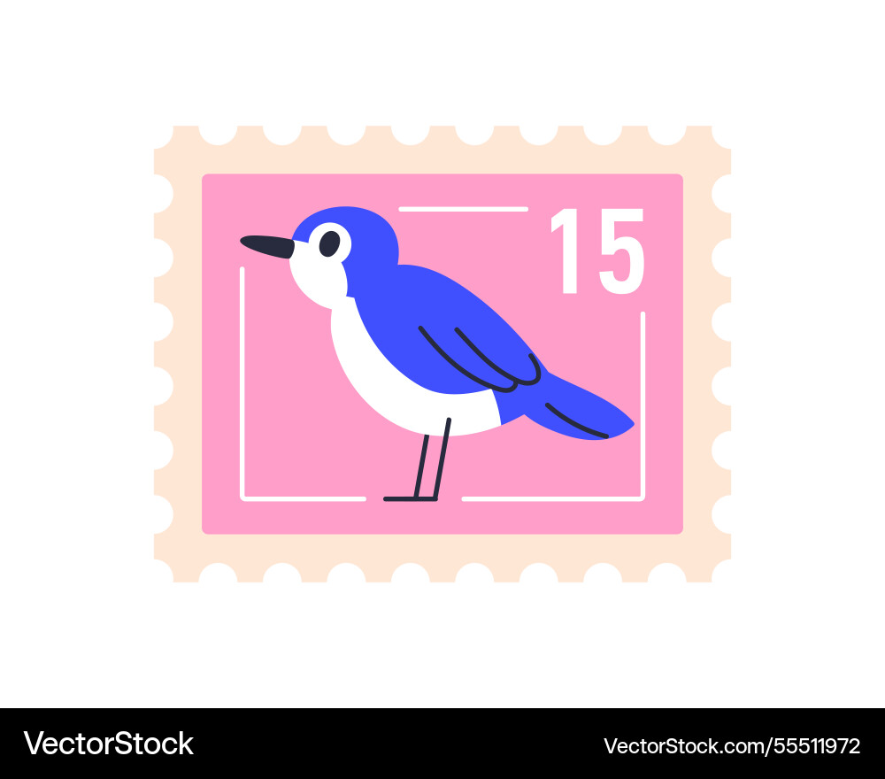 Post stamp design with bird postal mark mail Vector Image