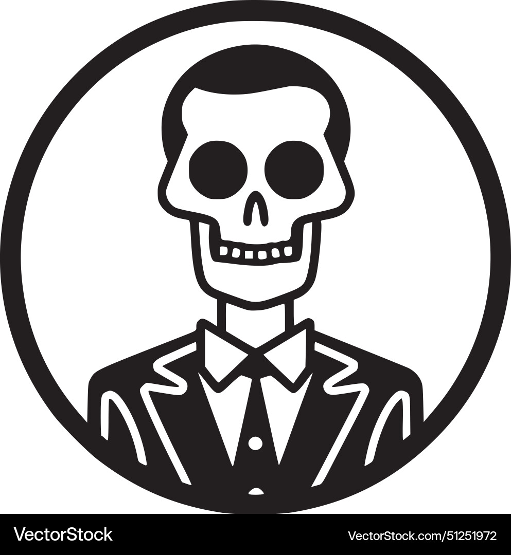 Skeleton - minimalist and simple silhouette Vector Image