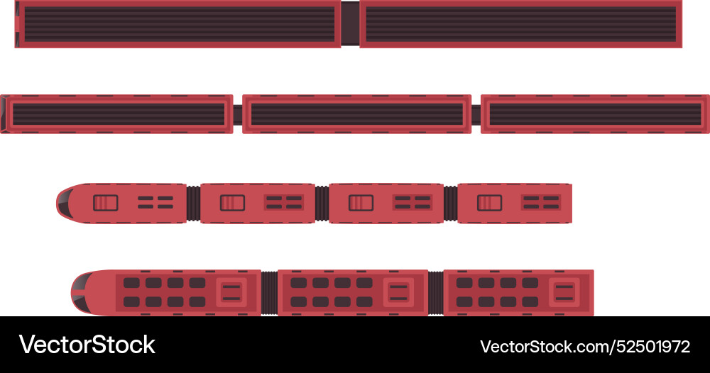 Top view flat type of transport train Royalty Free Vector