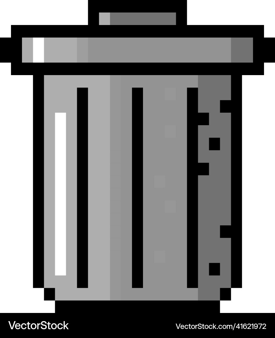 Trash can pixel Royalty Free Vector Image - VectorStock