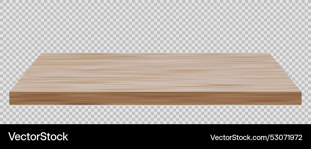 Wooden office or kitchen desk on transparent back Vector Image