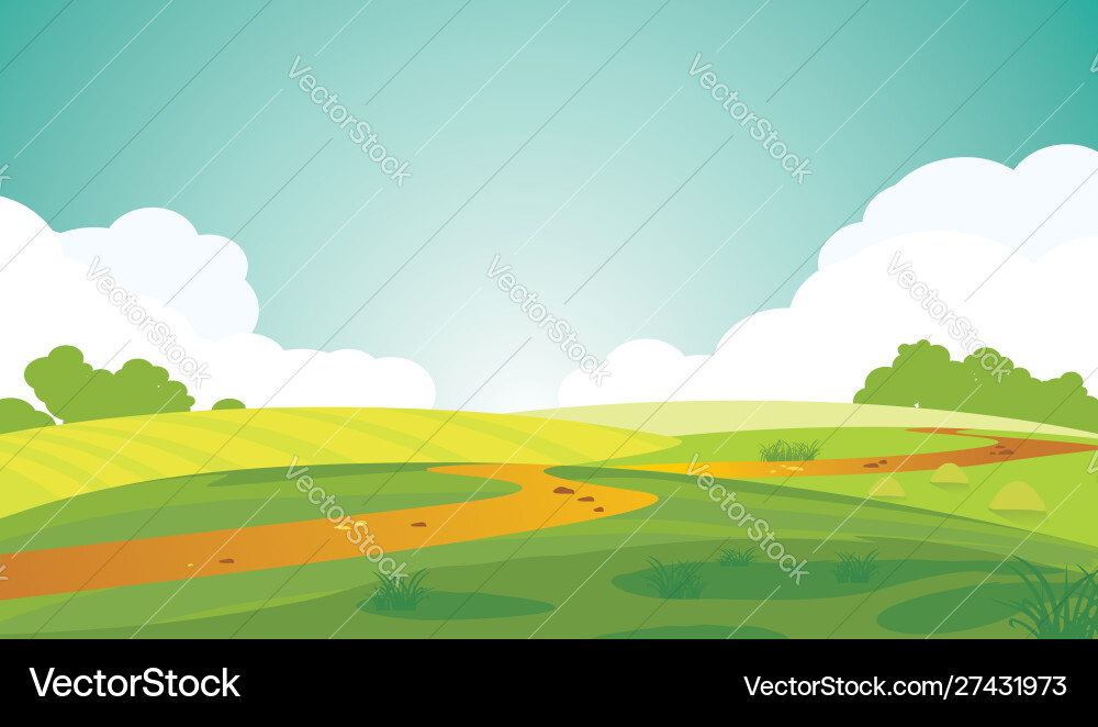 A serene landscape beautiful summer dawn green Vector Image