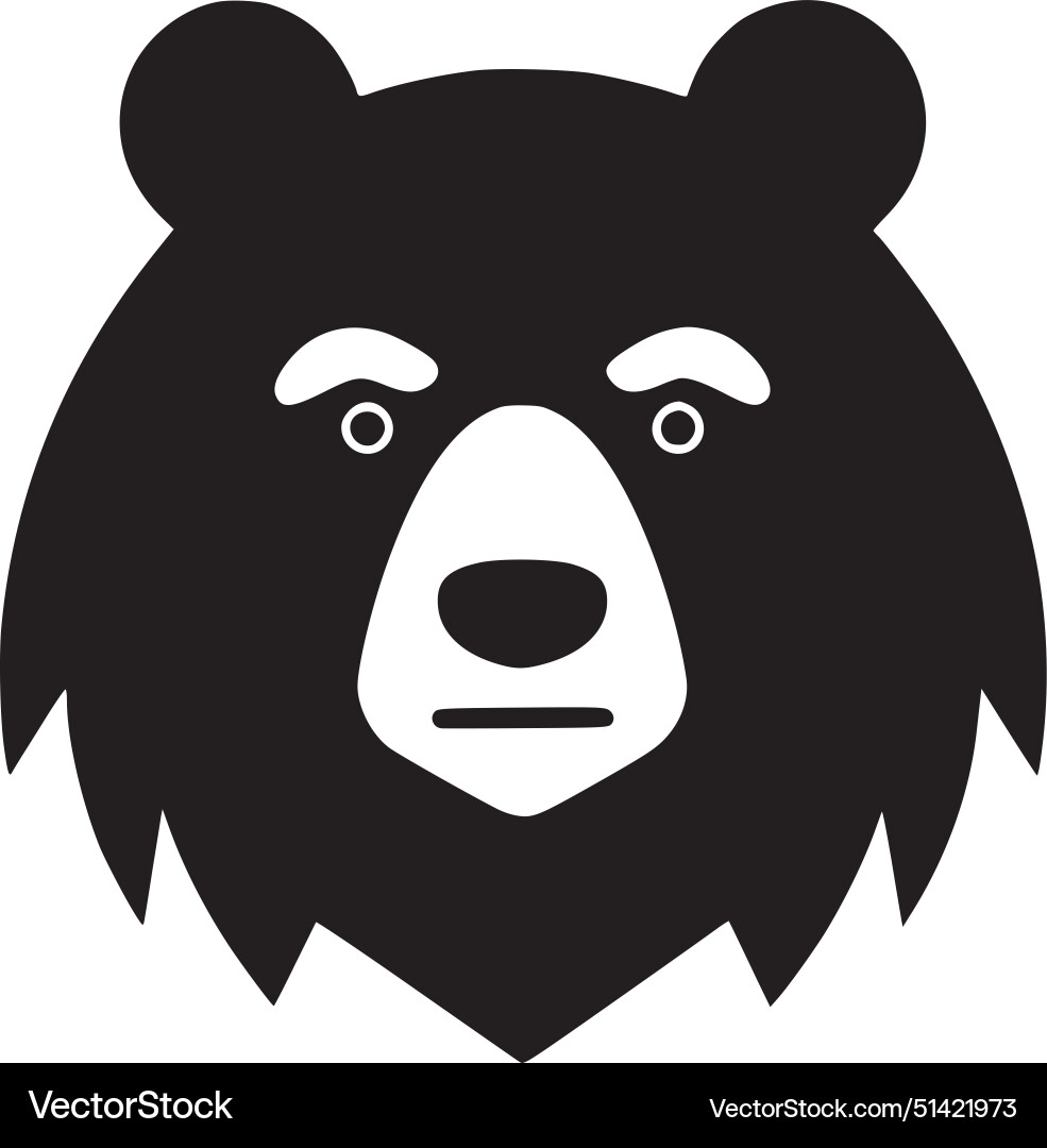 Bear - minimalist and flat logo Royalty Free Vector Image