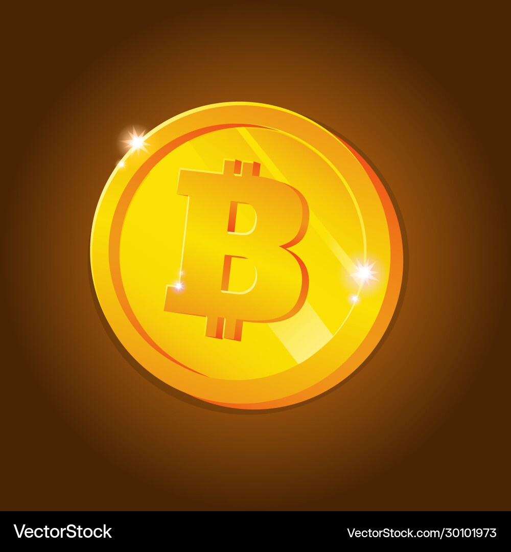 Bitcoin 2d cartoon bit coin digital currency Vector Image