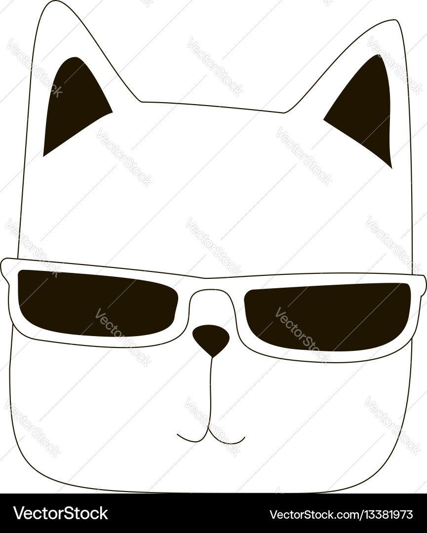 Cartoon cat line art Royalty Free Vector Image