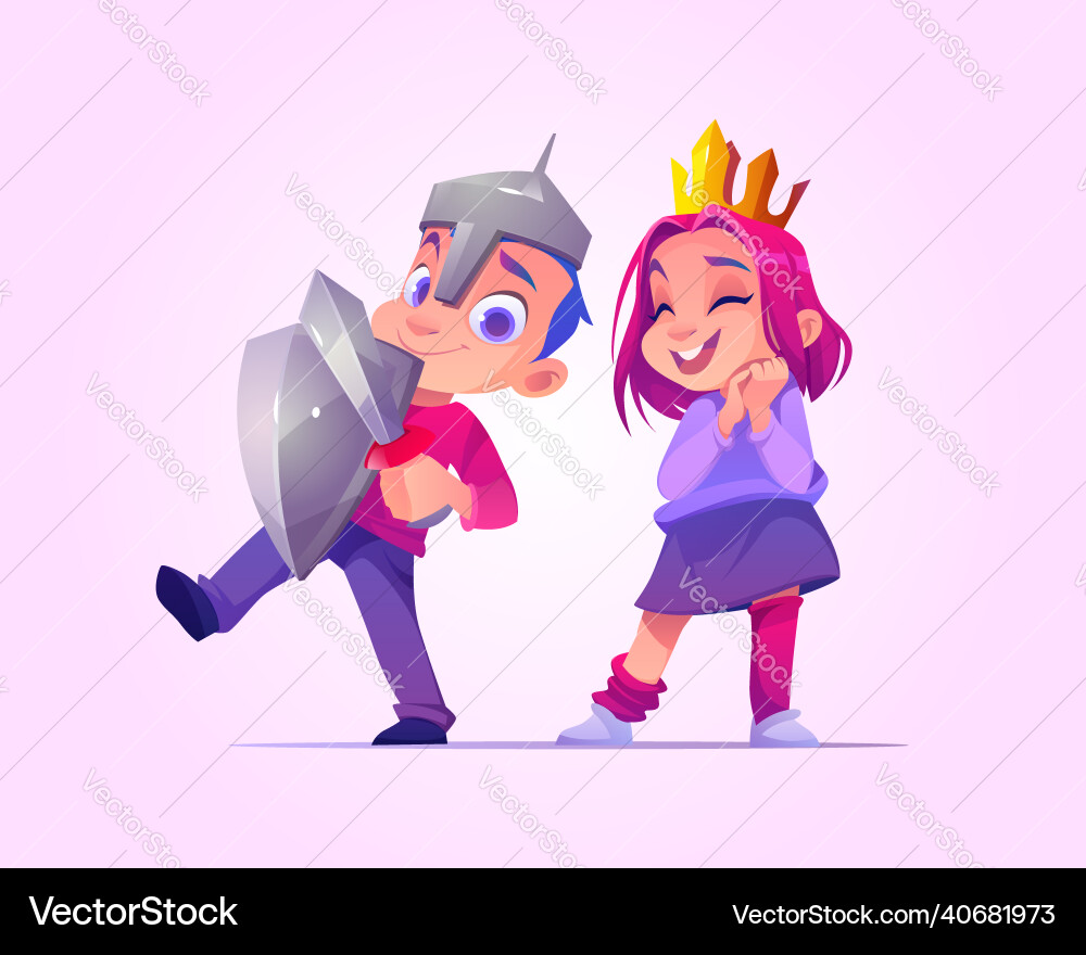 Children as Princess and Knight Royalty Free Vector Image