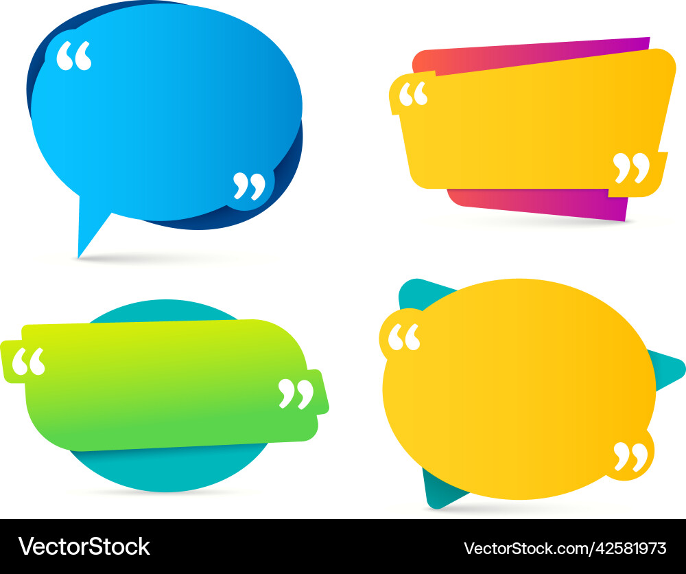 Color speech bubble for quotes collection isolated