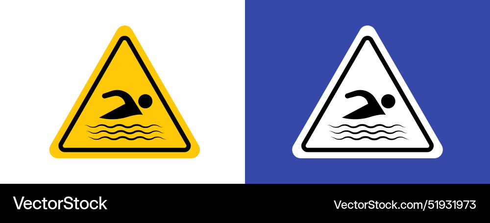 Drowning hazard warning sign promote safety Vector Image