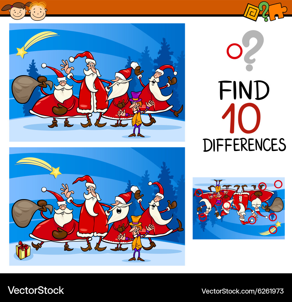 Find differences educational task Royalty Free Vector Image