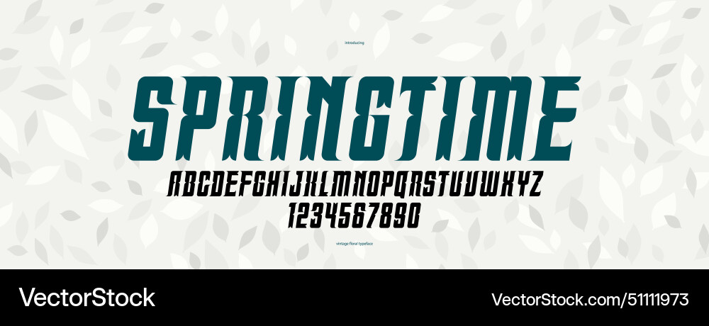 Floral display italic font for logos Royalty Free Vector