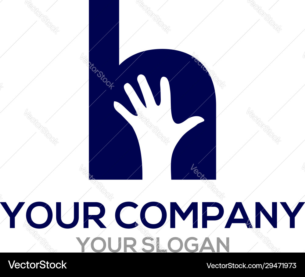 H hand logo design Royalty Free Vector Image - VectorStock
