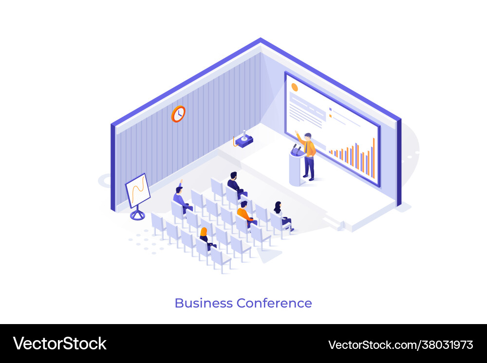 Isometric Conference Meeting Royalty Free Vector Image