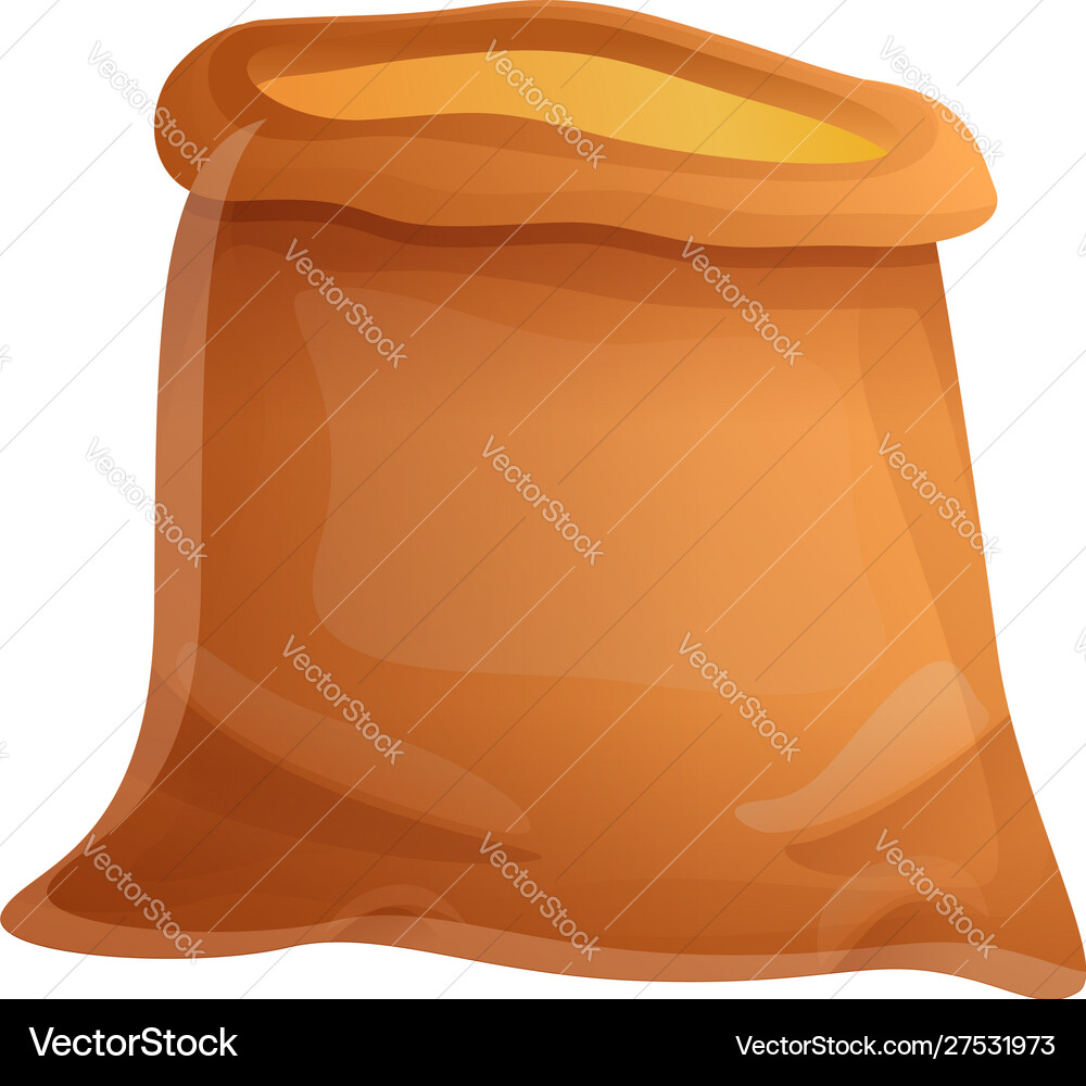 Open sack icon cartoon style Royalty Free Vector Image