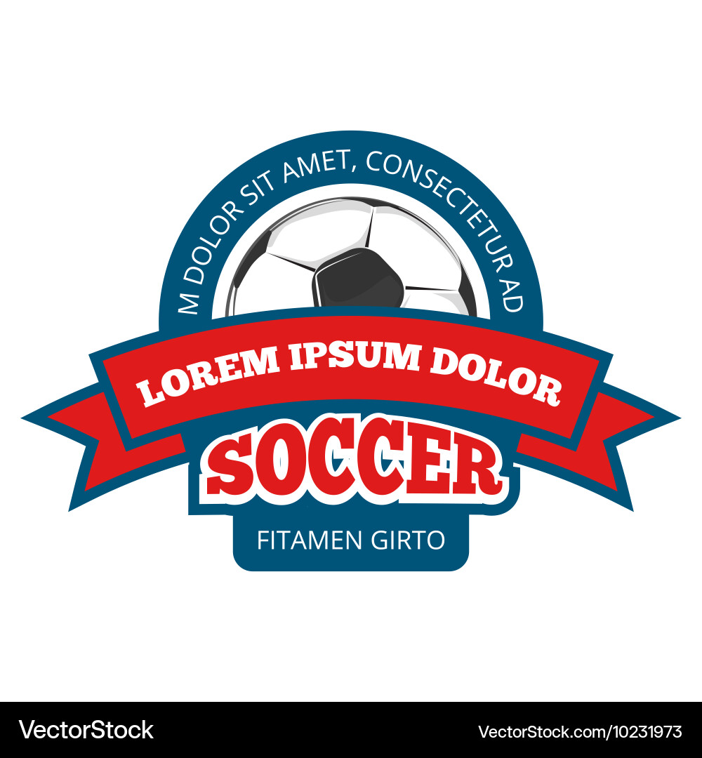 Round soccer logo template isolated Royalty Free Vector