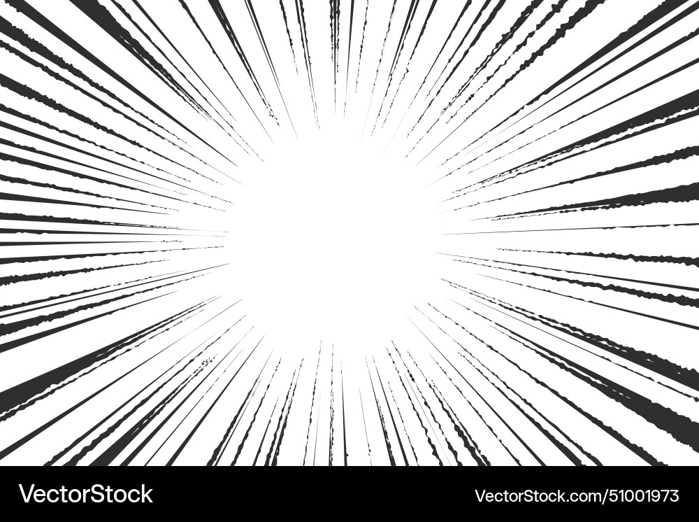 Speed lines in frame for manga comics book radial Vector Image