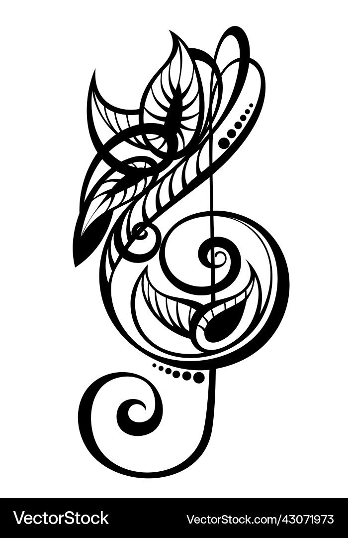 Treble clef music note icon Royalty Free Vector Image