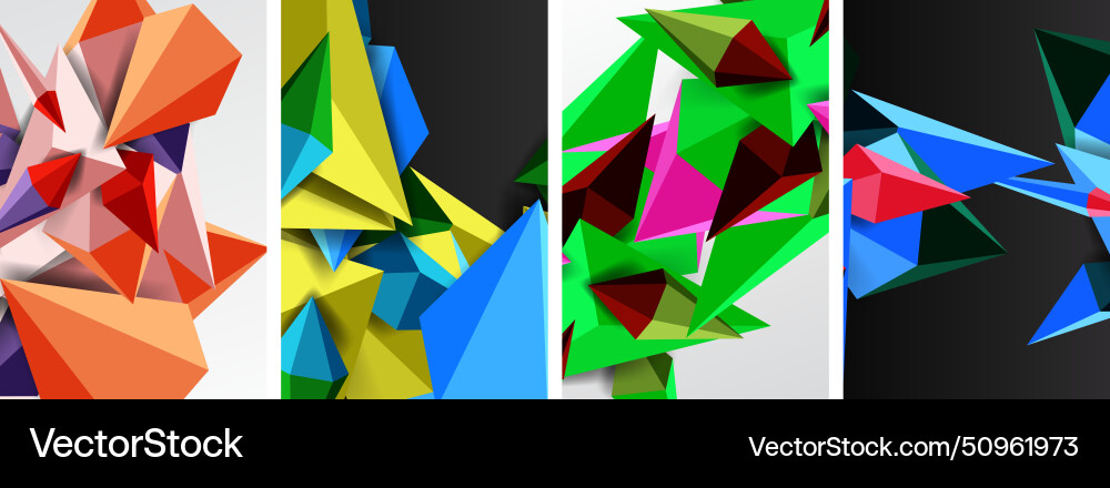 Triangle abstract concepts poster set with Vector Image