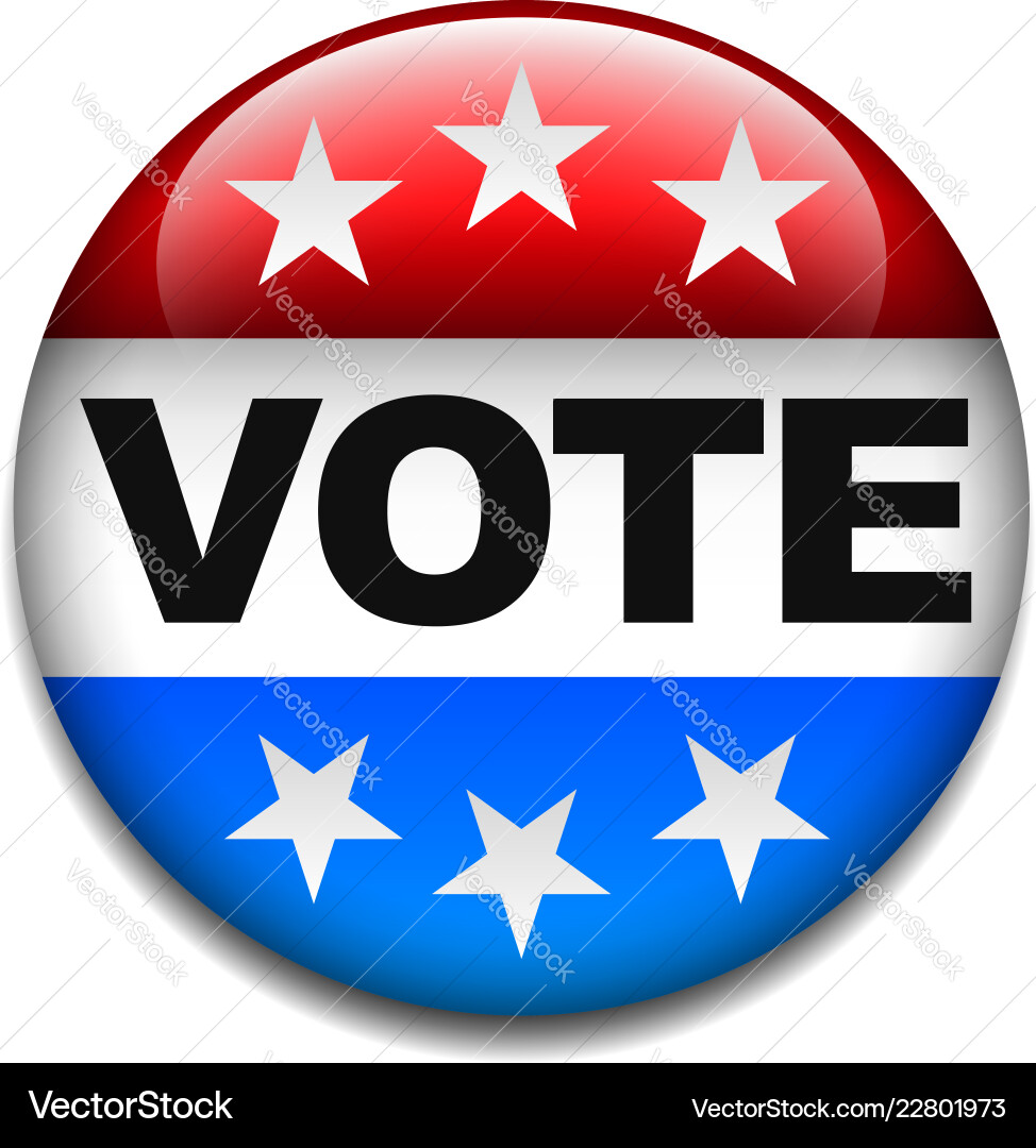 Us vote badge Royalty Free Vector Image - VectorStock
