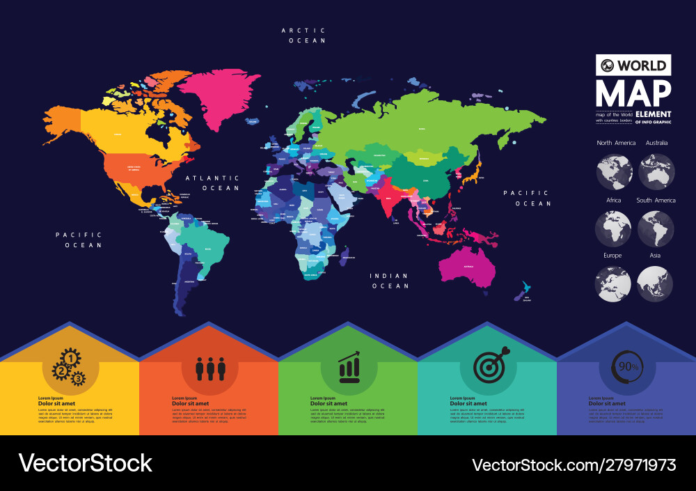 World map graphic element Royalty Free Vector Image