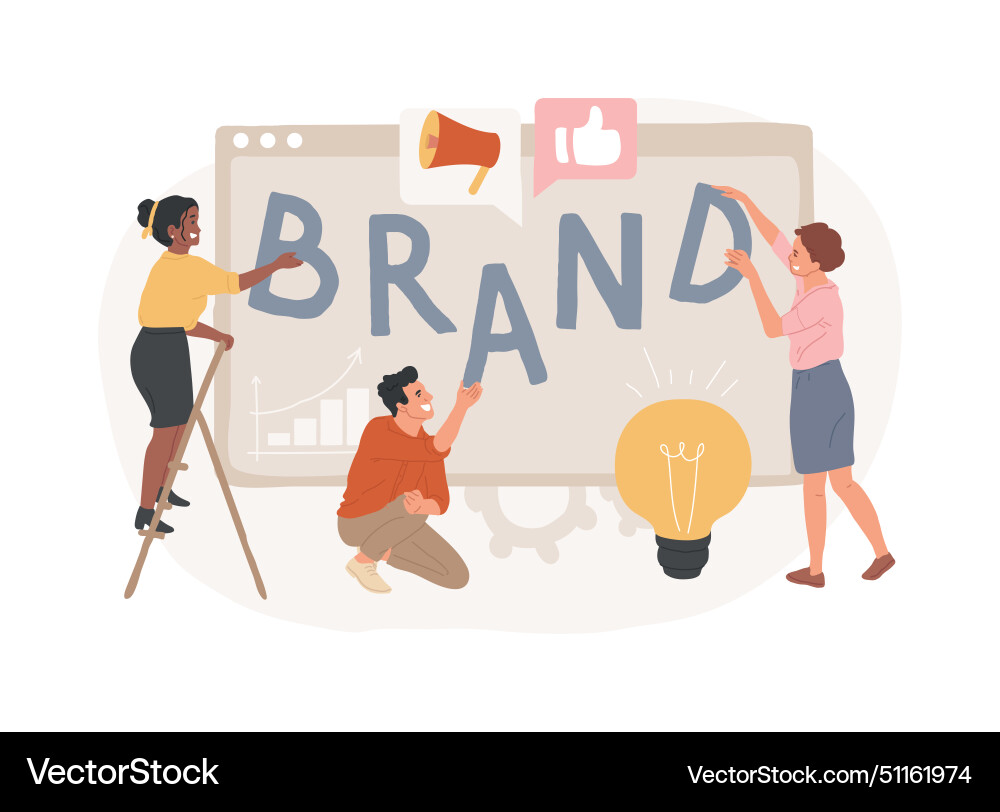 Brand name isolated concept Royalty Free Vector Image