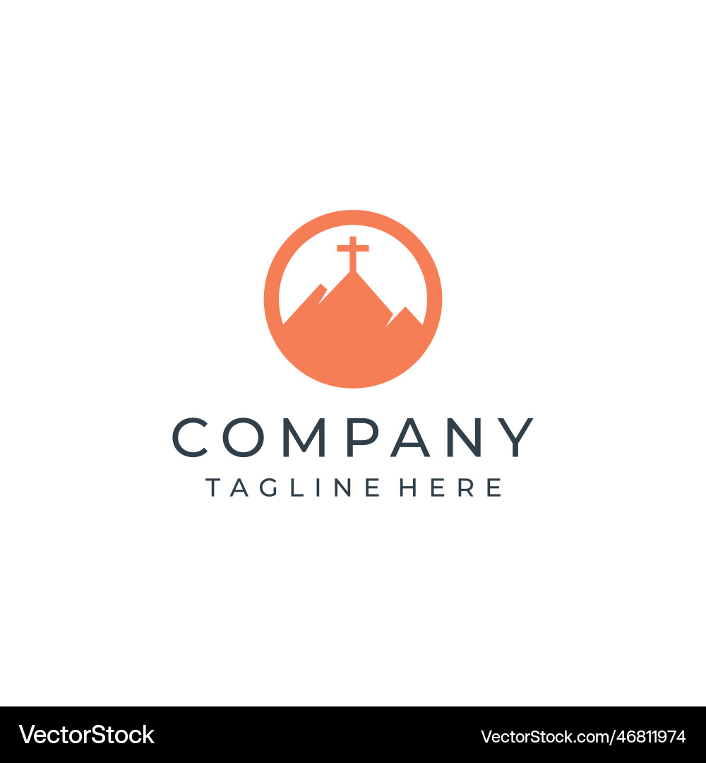 Church logo designs with mountain minimalist Vector Image