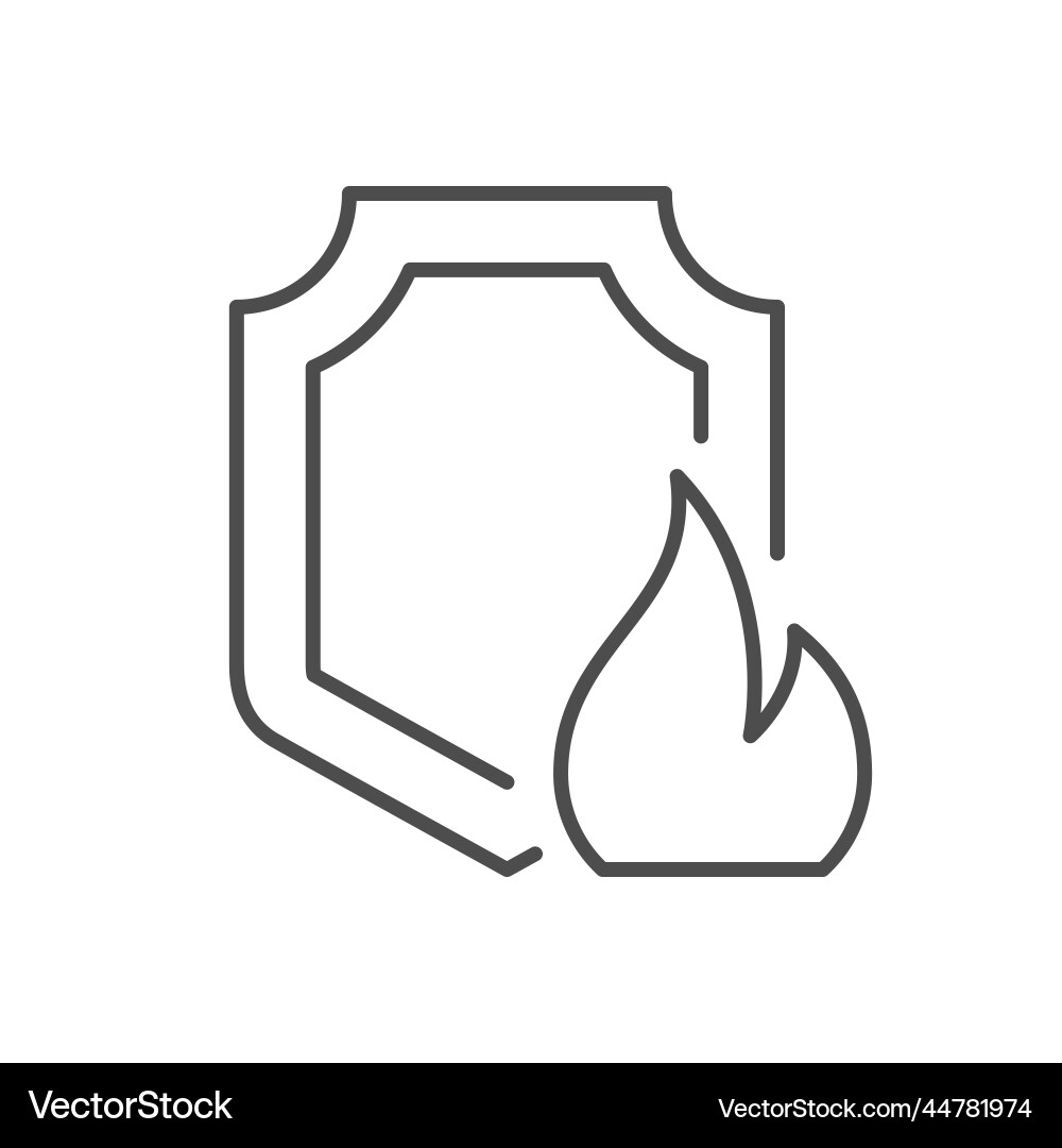 Fire resistant material line icon Royalty Free Vector Image