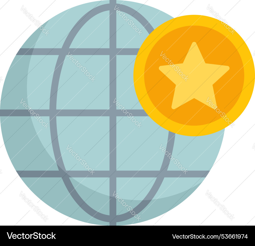 Global rating system showing five star review Vector Image
