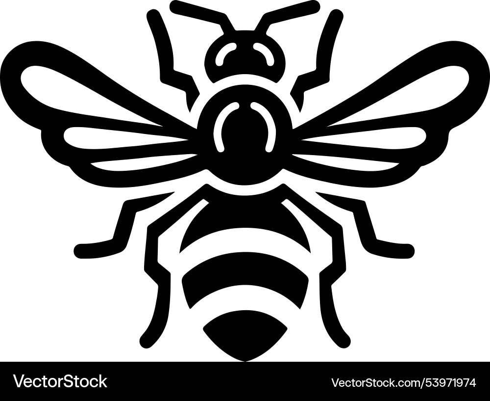 Insect honey bee icon silhouette Royalty Free Vector Image