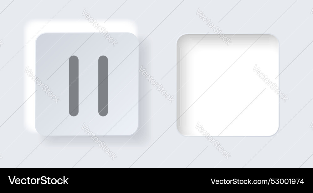 Neumorphic on and off button for interface Vector Image
