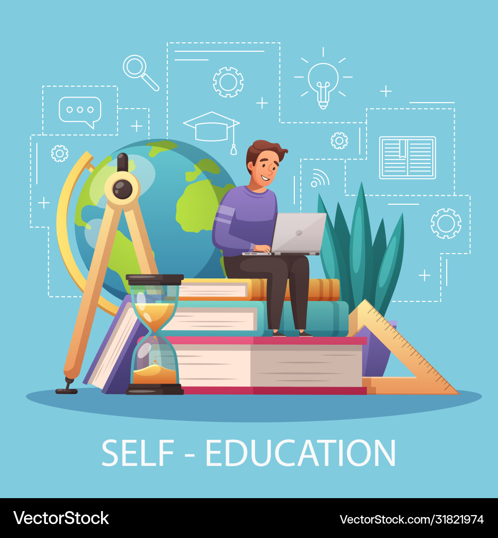 Online self education Royalty Free Vector Image