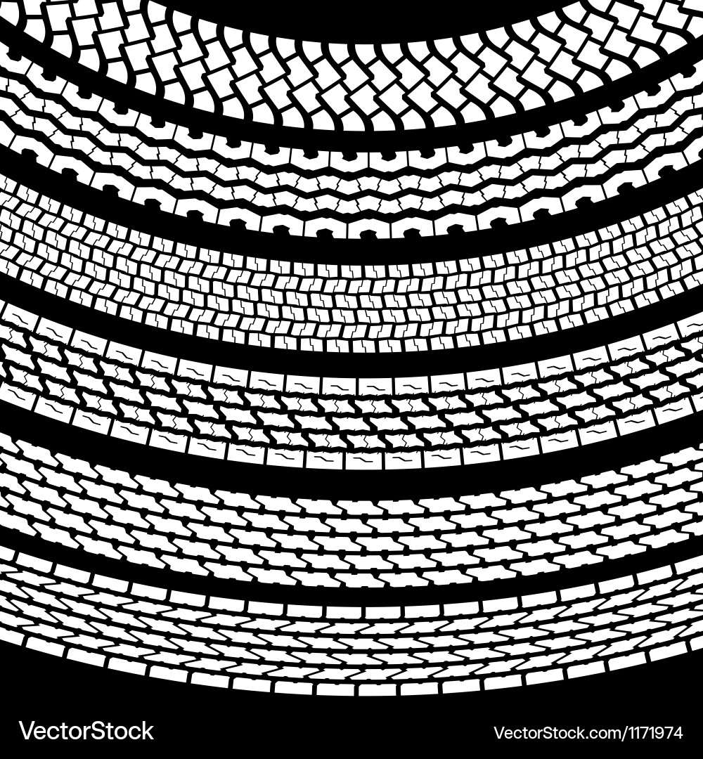 Set of detailed tire prints Royalty Free Vector Image