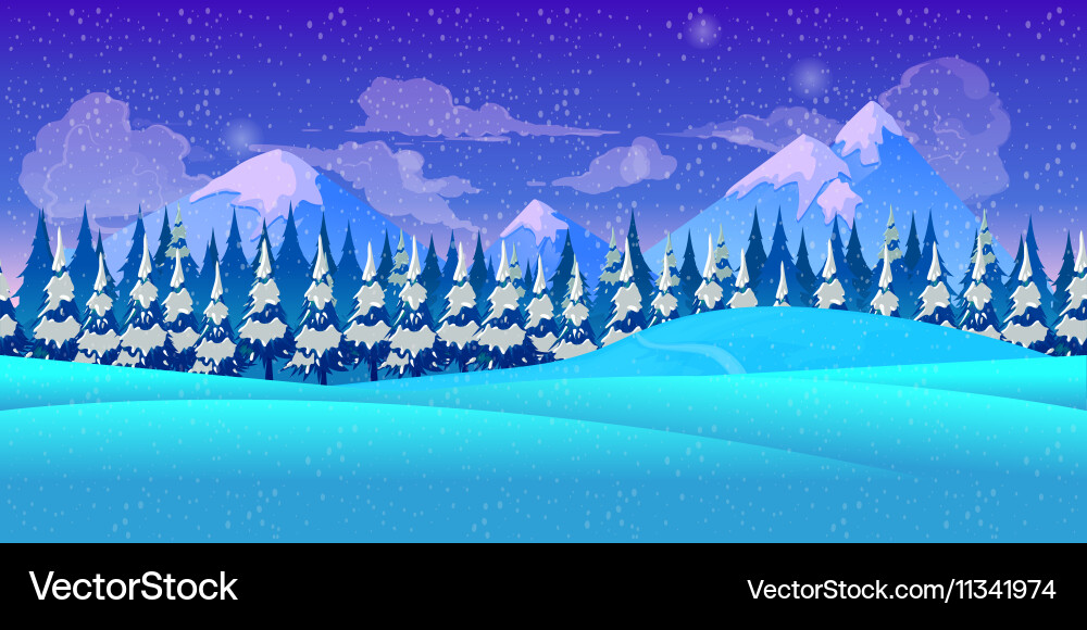 Snowy Mountain Landscape Royalty Free Vector Image