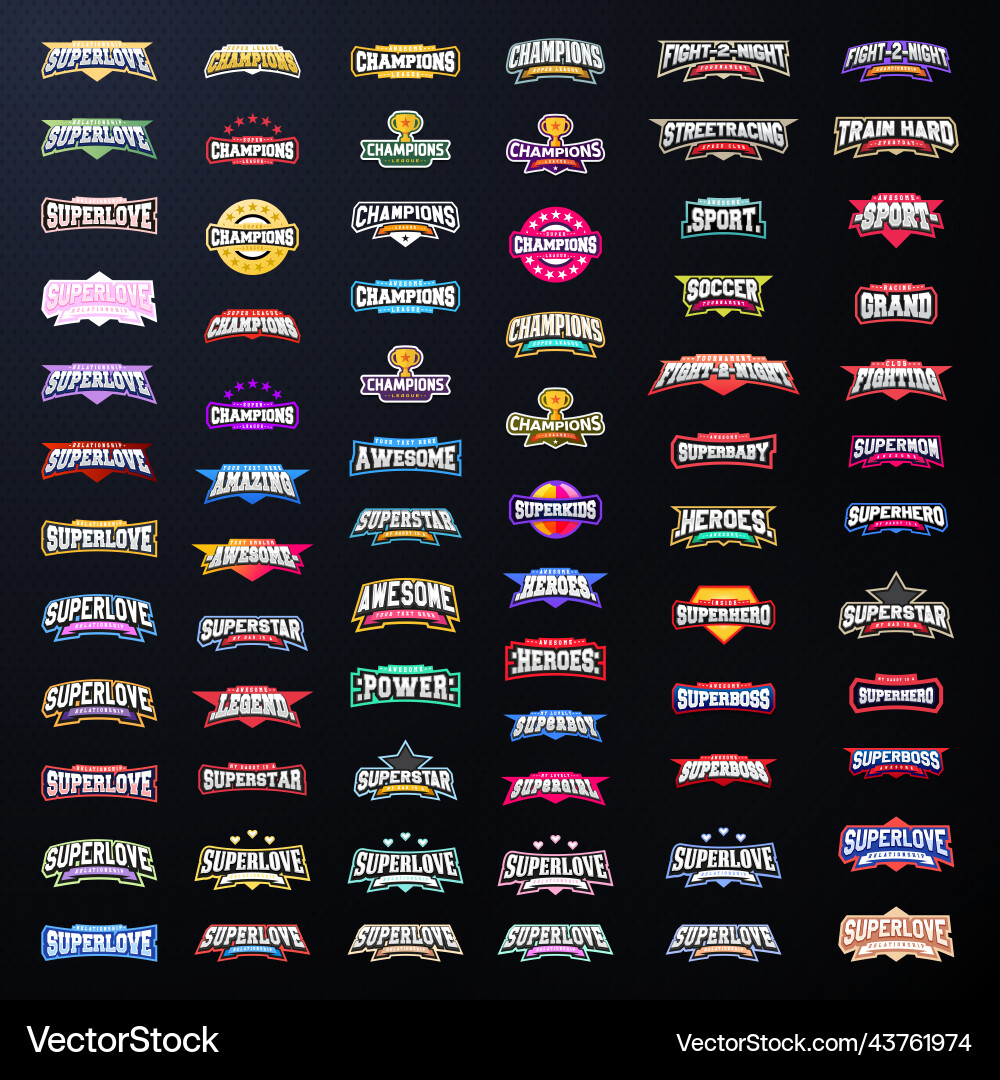 Sport Typography Logo Set - Super & Bold Vector Image