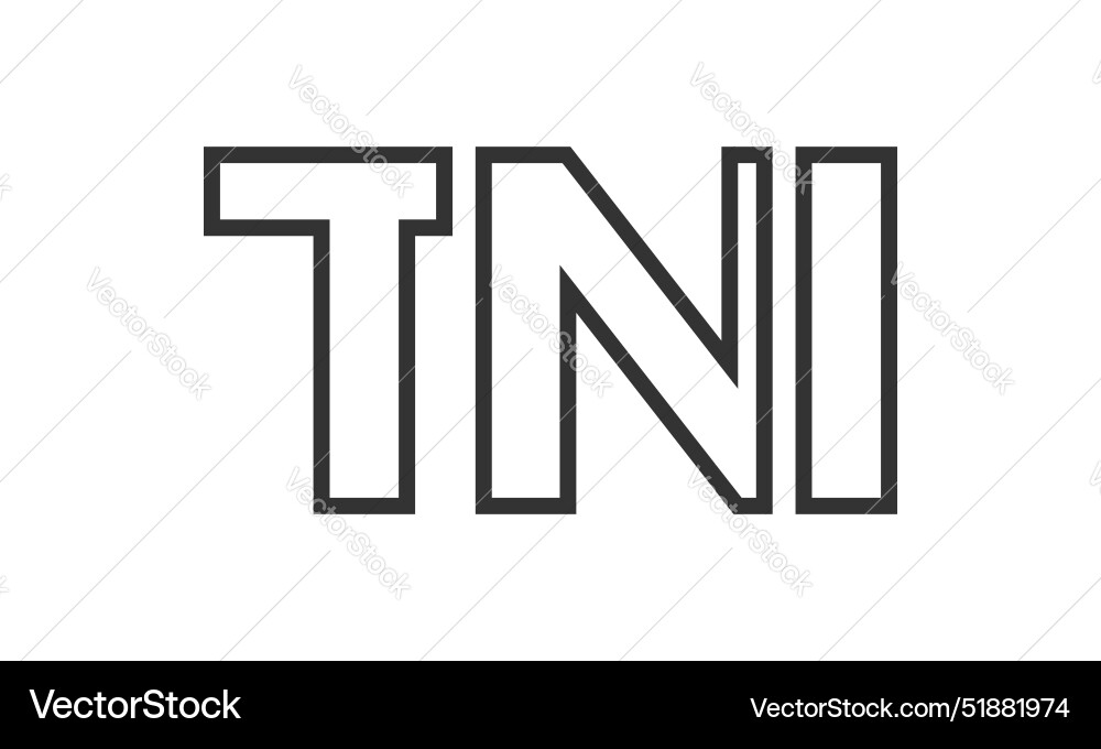 Tni logo design template with strong and modern Vector Image