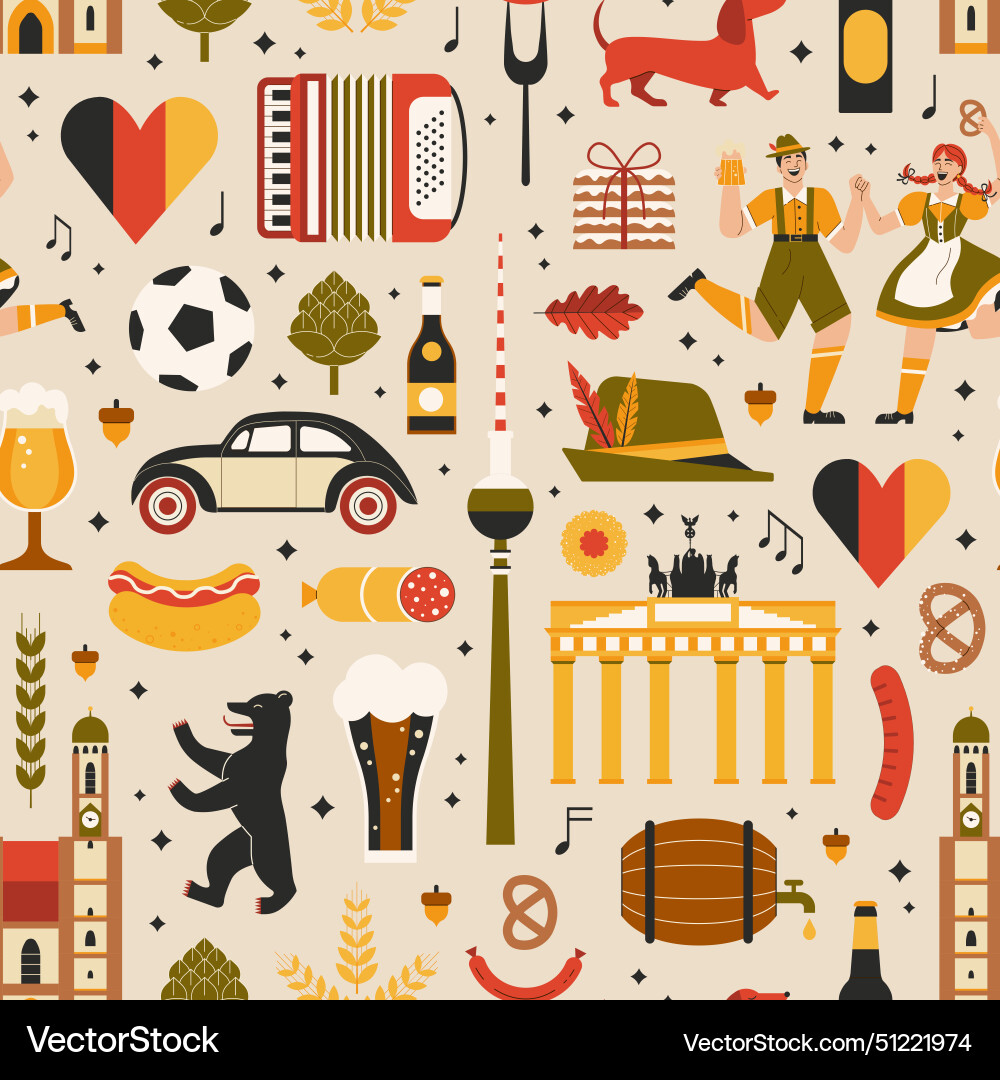 Travel germany seamless pattern Royalty Free Vector Image