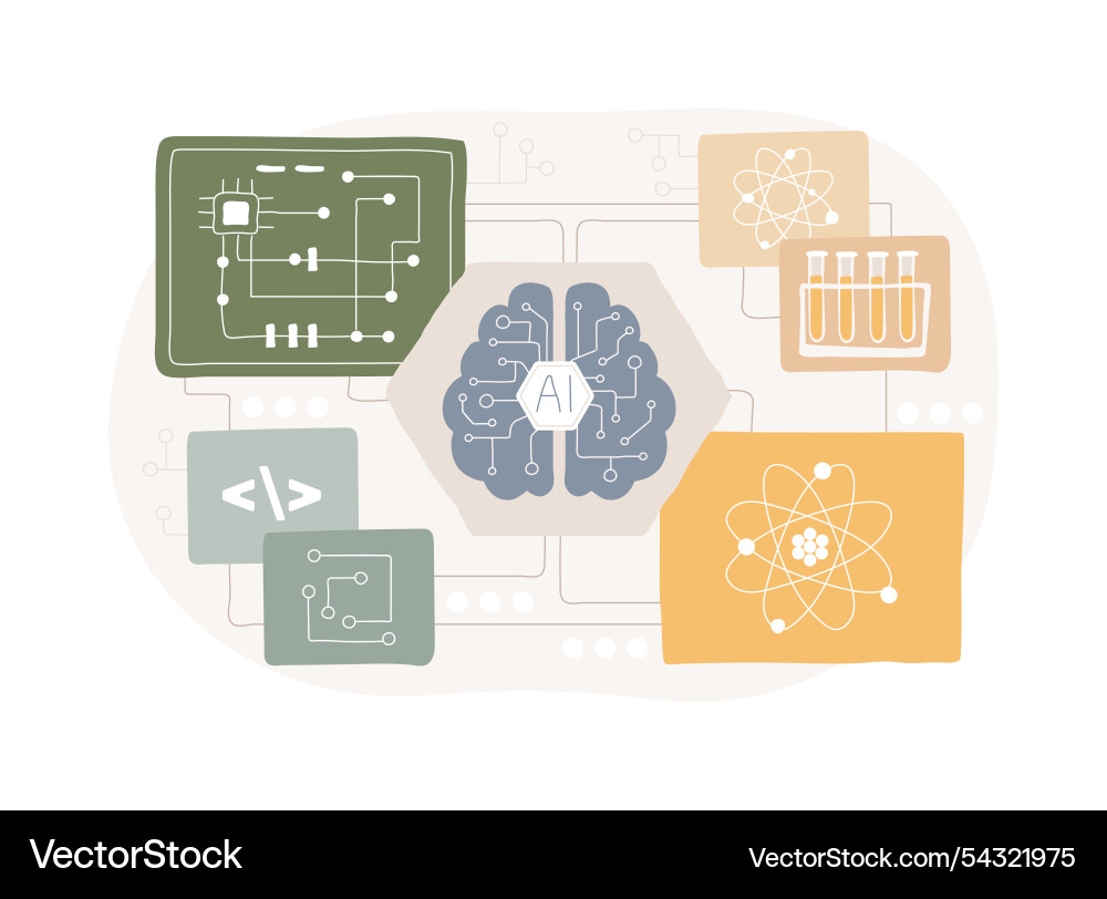 Ai-enabled cross-disciplinary collaboration Vector Image Ai-enabled cross-disciplinary collaboration Vector Image