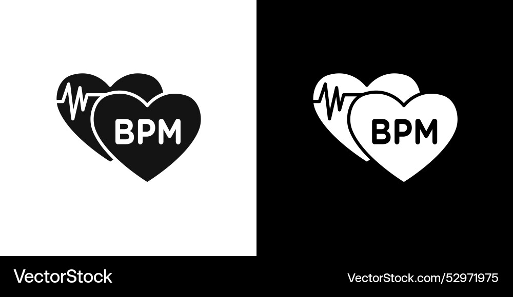 Beat bpm icon flat line symbol set Royalty Free Vector Image